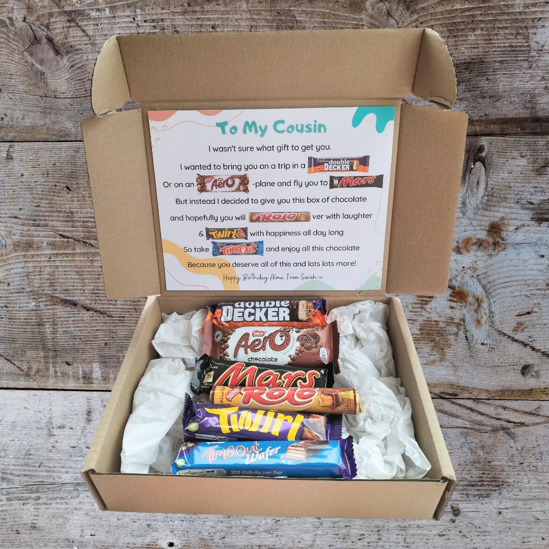 Cousin Gift Personalised Cousin Gift Cousin Chocolate Gift Box Cousin Gifts Cousin Gift Ideas ...