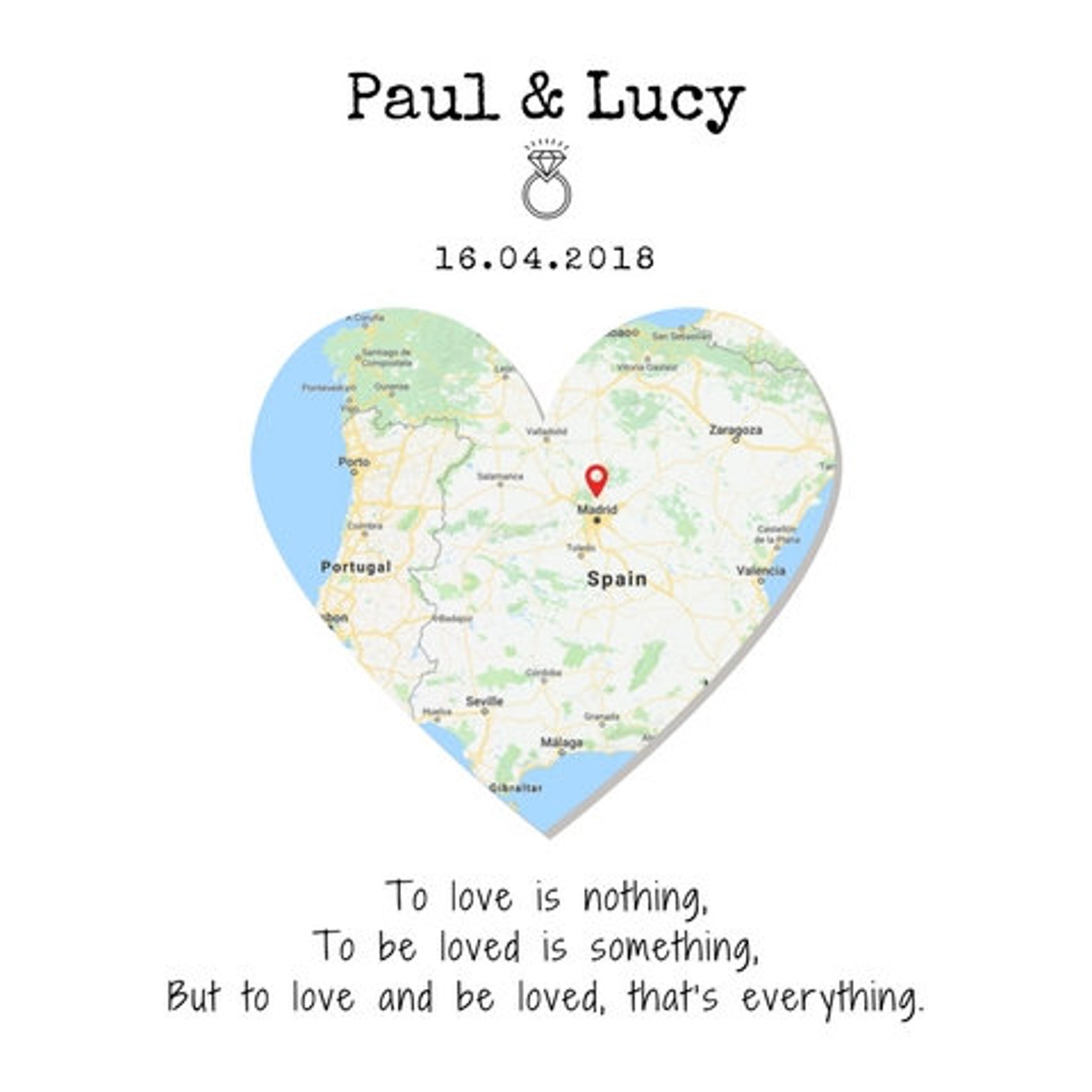 Personalised Framed Map Engagement Gift Personalized Where We Got ...
