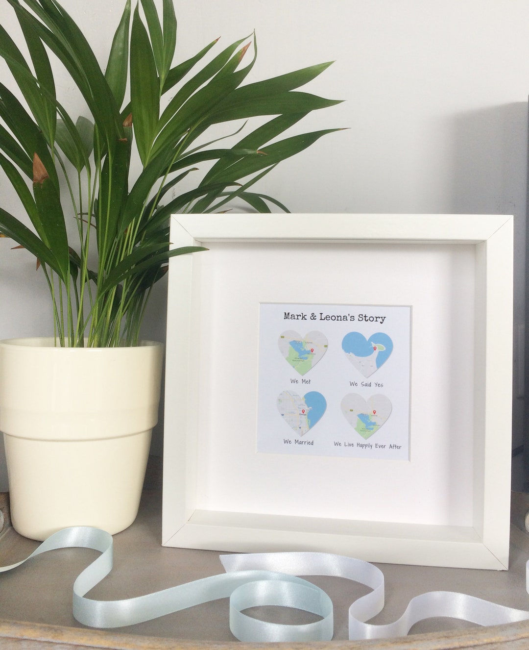 Our Story Gift Our Story Frame Personalised Map Frame Where We Met ...