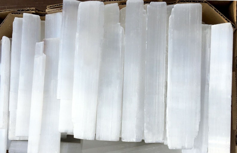 XL Selenite Logs Natural Selenite Crystal Wand Sticks Rough Selenite ...