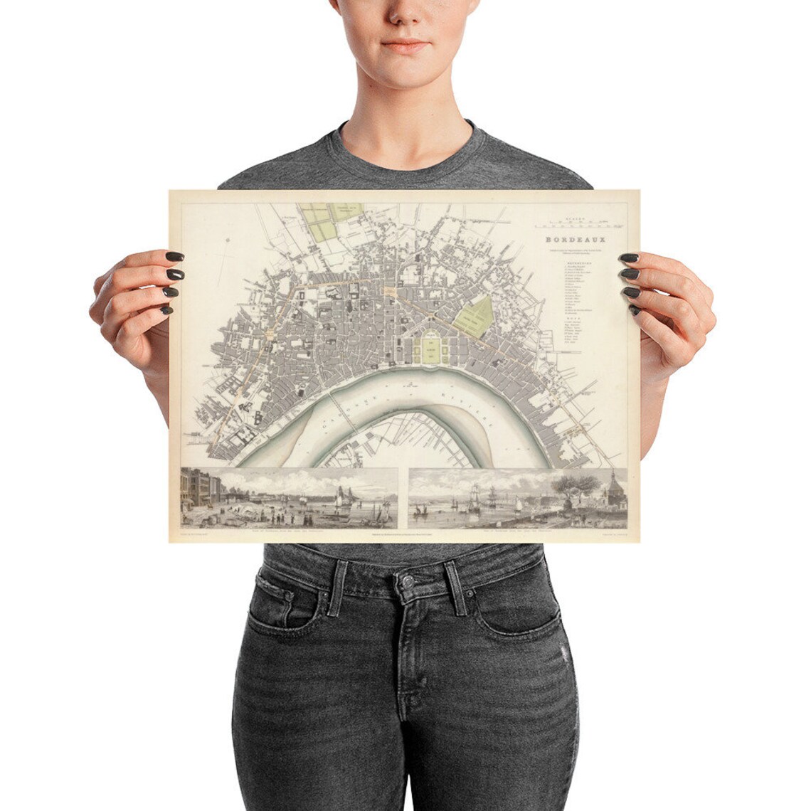 Map of Bordeaux France in the Year 1832 Historic Art Poster - Etsy