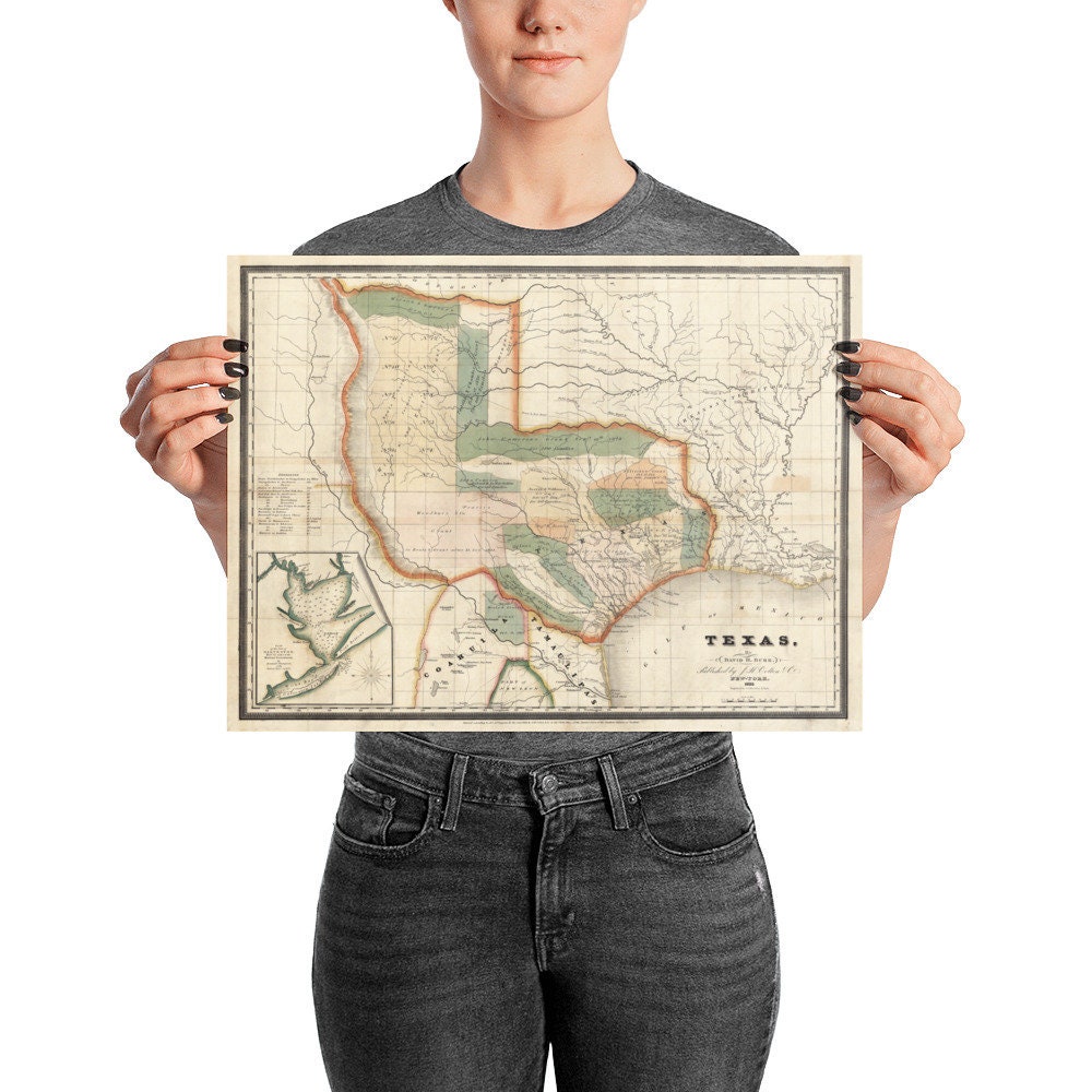 Map of Texas in 1835 Historic Art Poster Print - Etsy