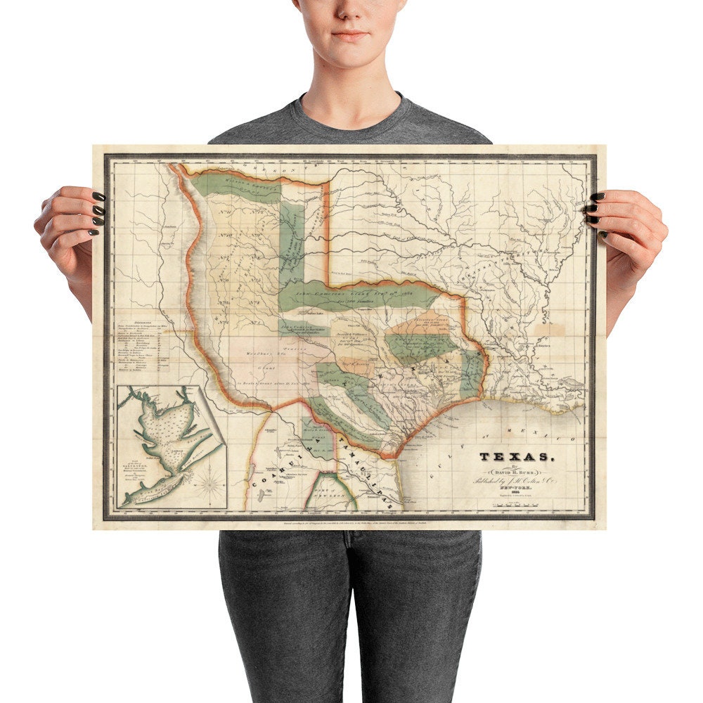 Map of Texas in 1835 Historic Art Poster Print - Etsy