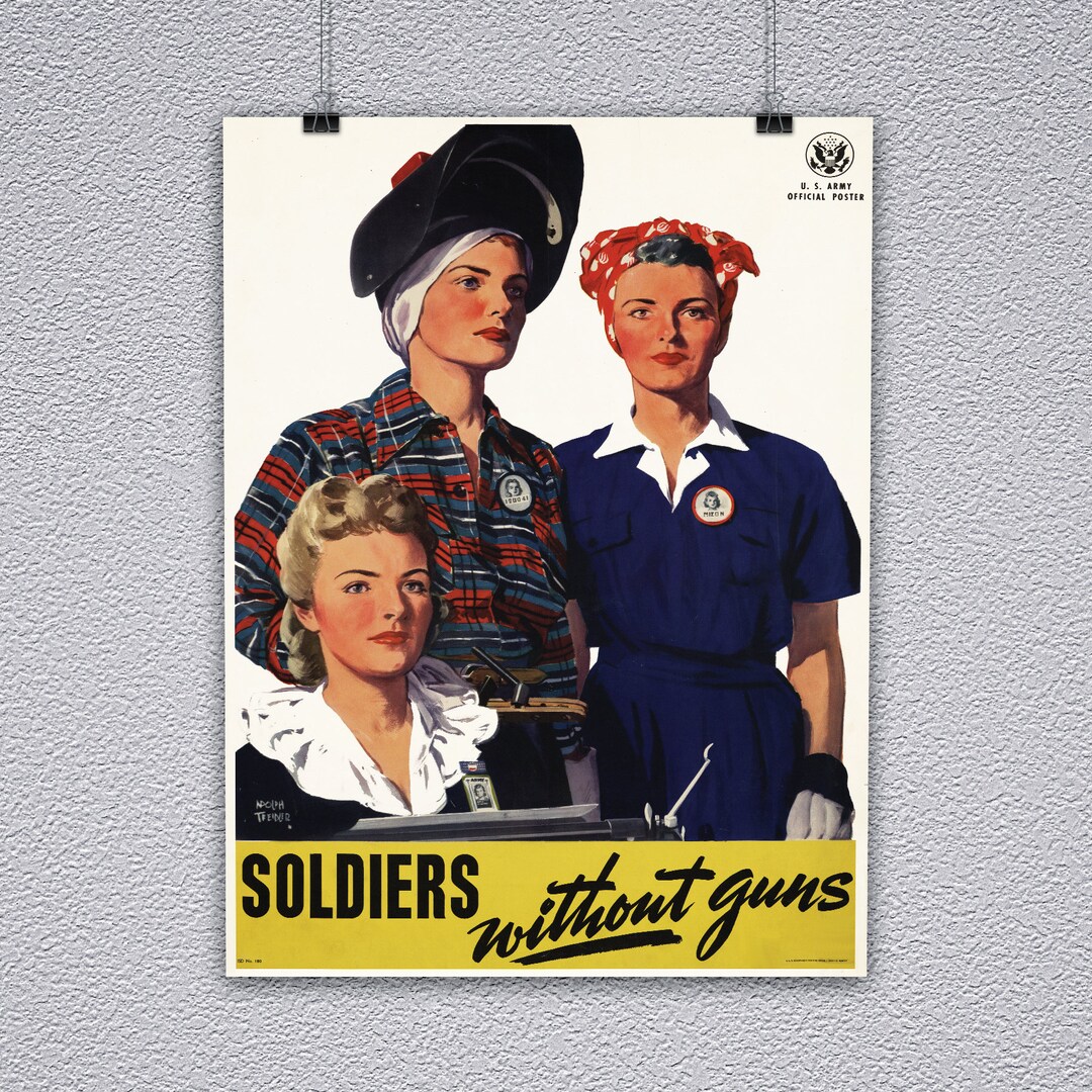 Soldier's Without Guns WWII Vintage Poster Print - Etsy