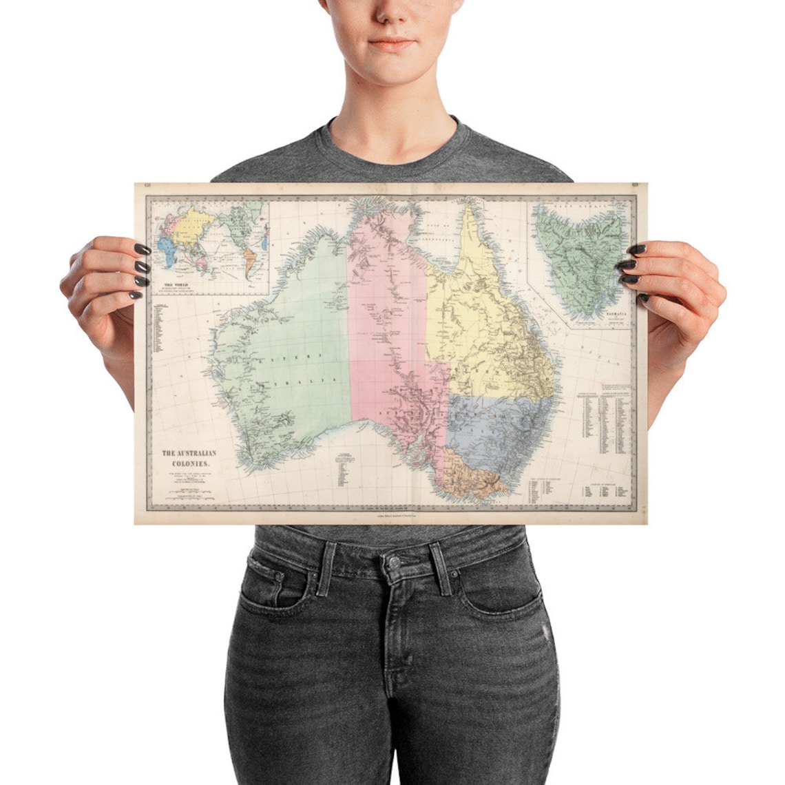 Map of the Australian Colonies in the Year 1865 Art Poster | Etsy