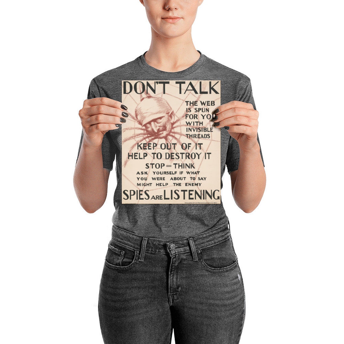 WWI 'spies Are Listening' Vintage Poster Print - Etsy