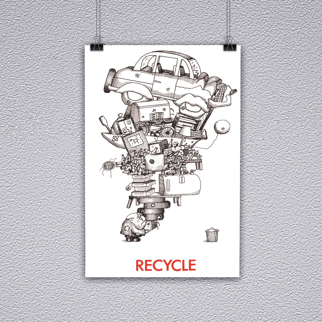 Vintage Recycling Poster Print - Etsy