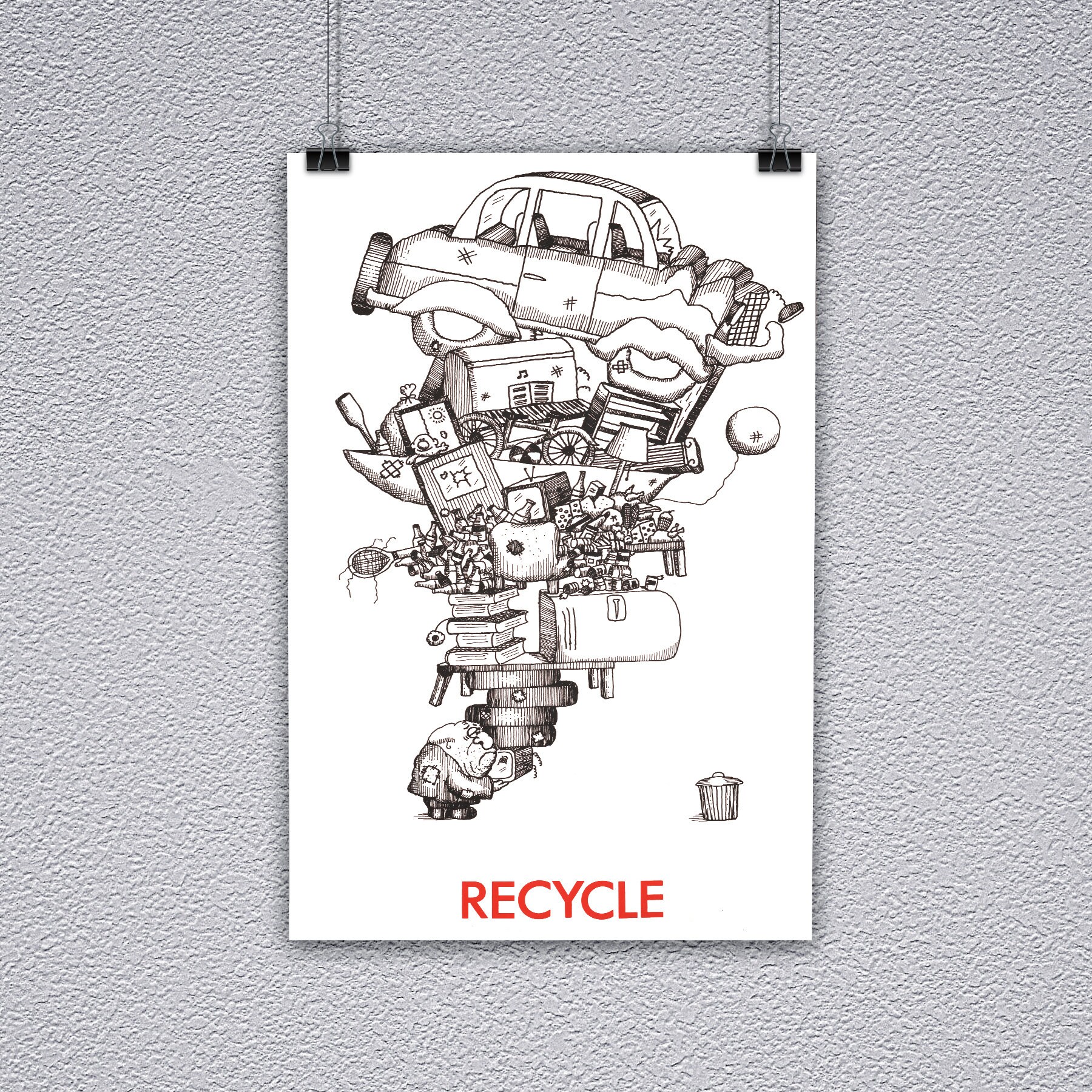 Vintage Recycling Poster Print - Etsy