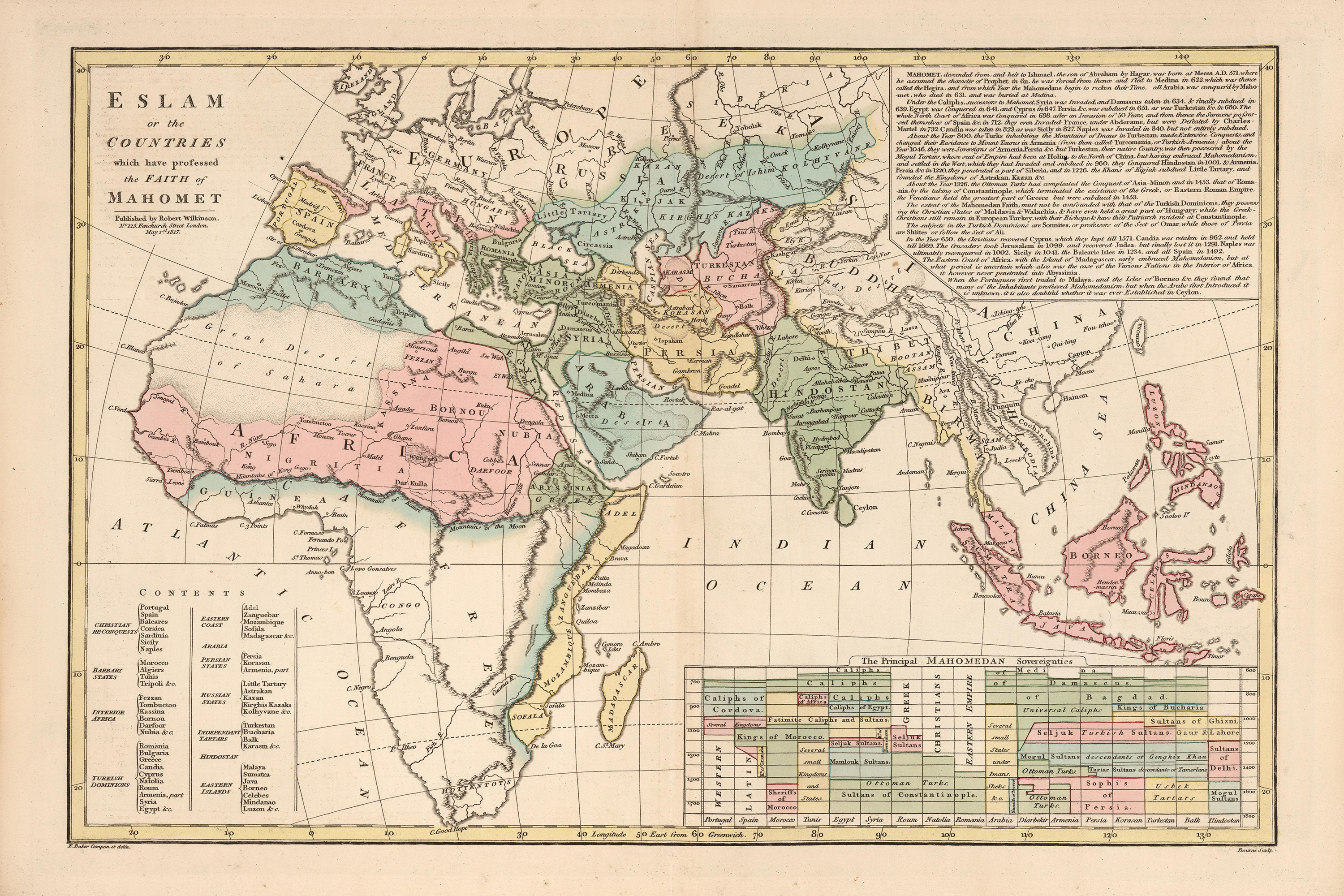 Map of the Distribution of Islam Throughout the Eastern Hemisphere in ...