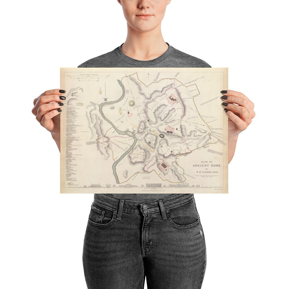 Vintage Map of Ancient Rome Art Poster Print - Etsy