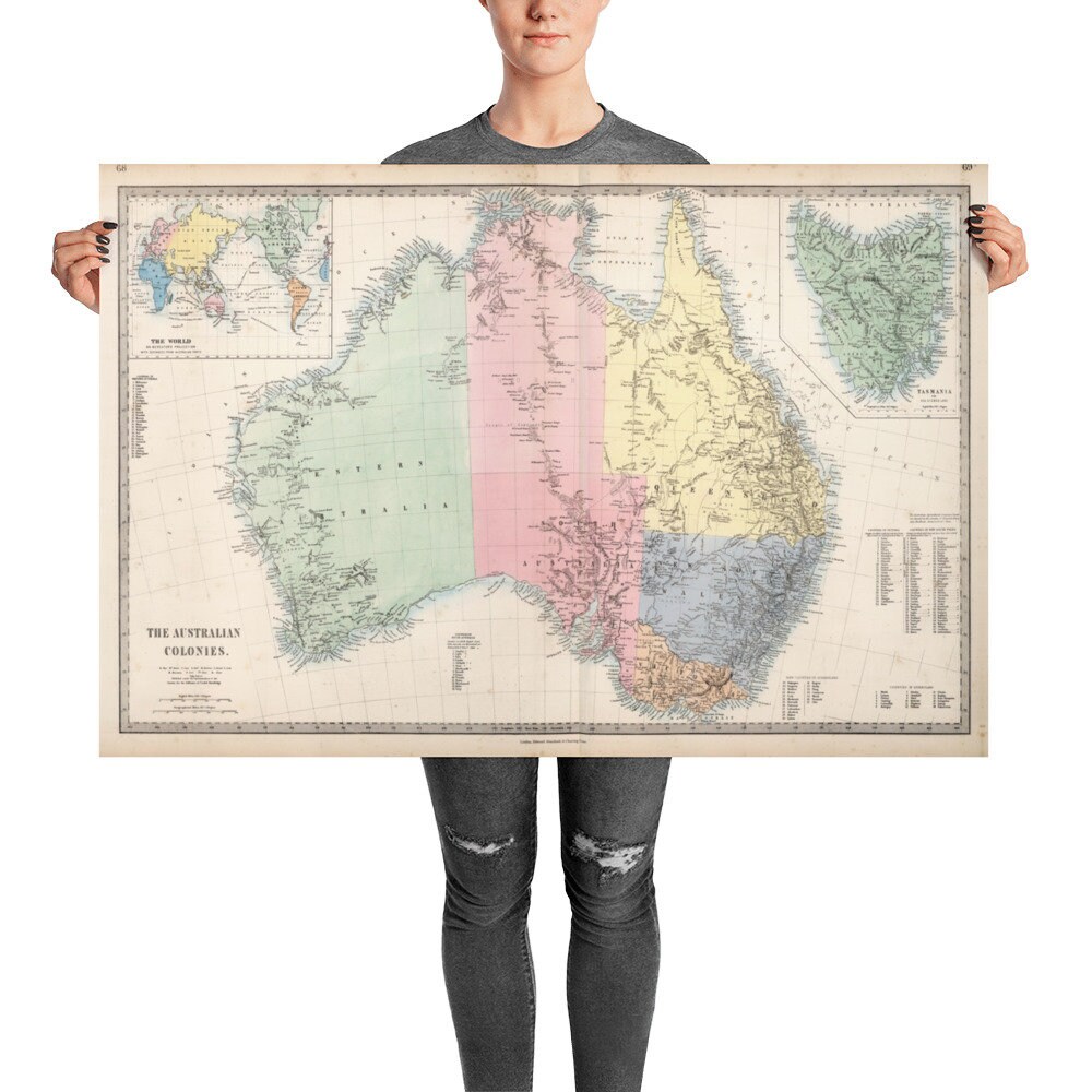 Map of the Australian Colonies in the Year 1865, Art Poster Print - Etsy