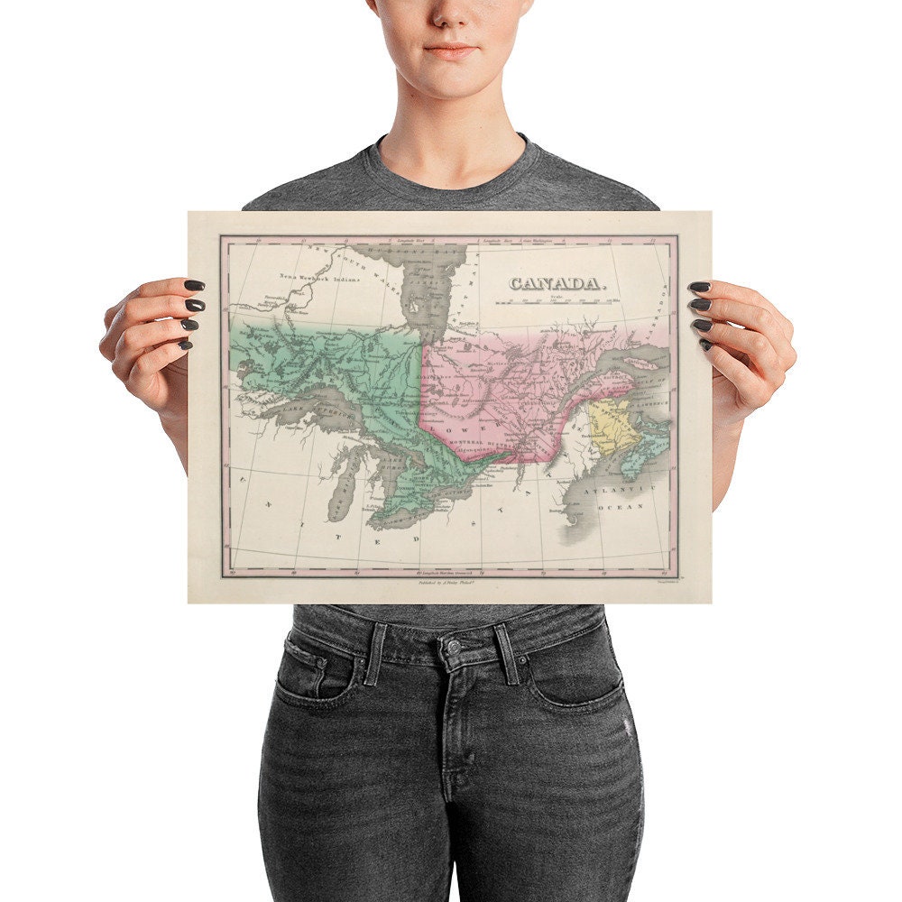 Map of Canada in 1827 Historic Art Poster Print - Etsy