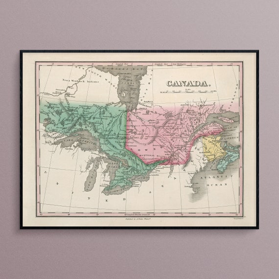Map of Canada in 1827 Historic Art Poster Print - Etsy