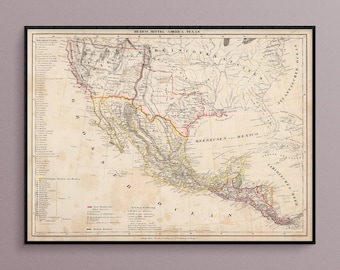Map of Mexico and Guatemala, With the Republic of Texas, From 1841 ...