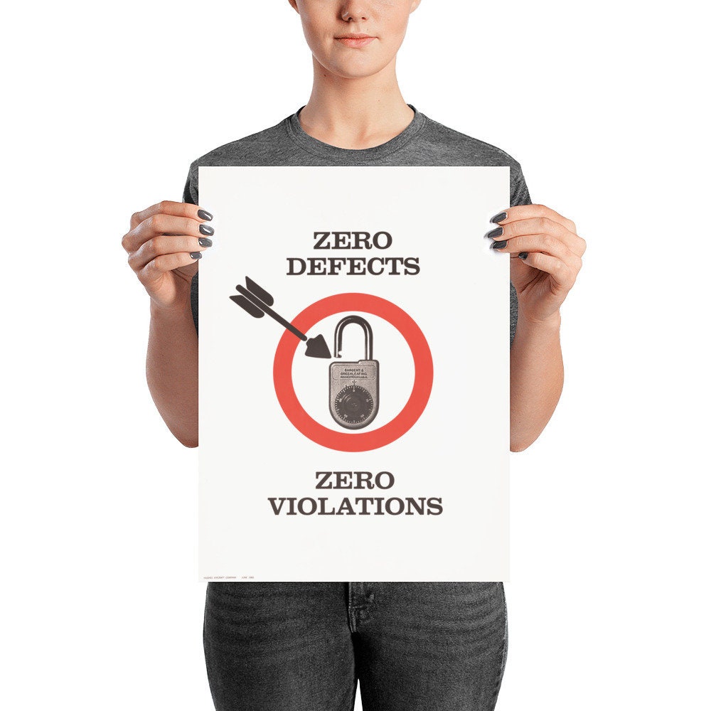 Zero Defects, Zero Violations' Vintage Security Poster Print - Etsy
