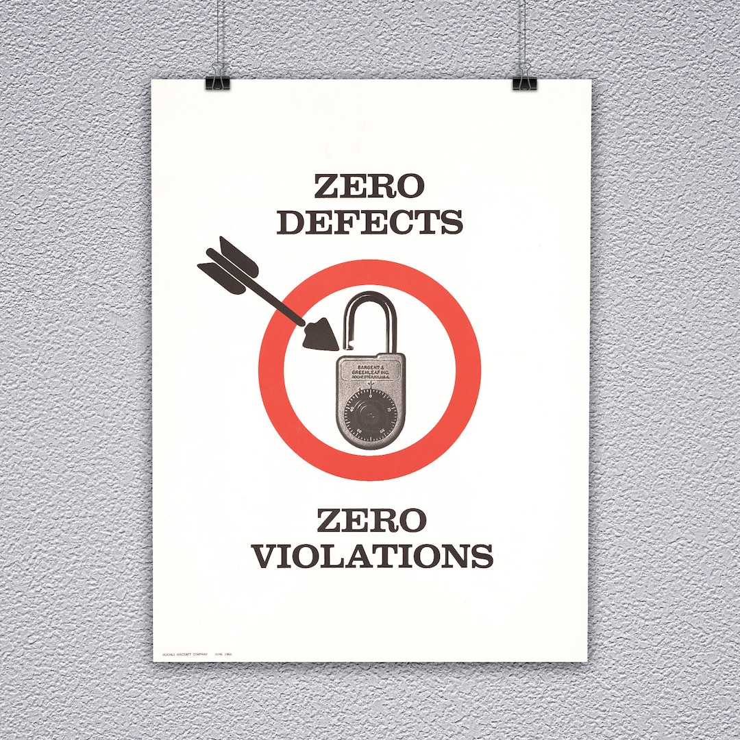 Zero Defects, Zero Violations' Vintage Security Poster Print - Etsy