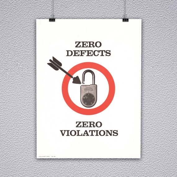 Zero Defects Zero Violations' Vintage Security Poster - Etsy