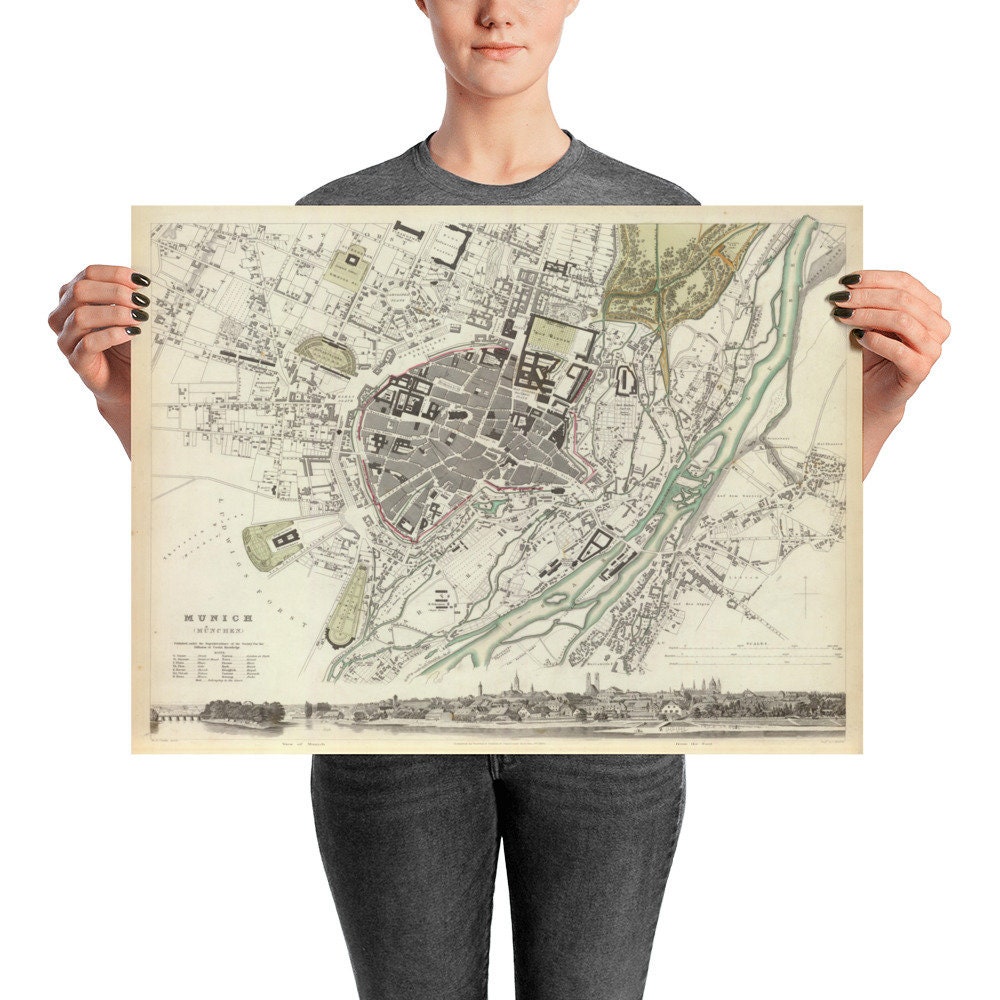 Map of Munich, Germany in the Year 1832, Art Poster Print - Etsy
