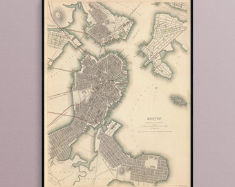 1775 Map of Boston - Etsy