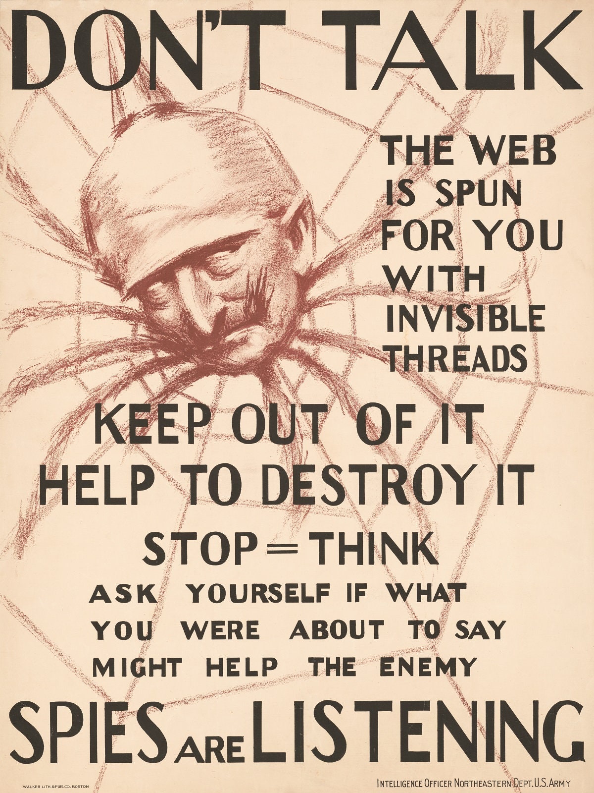WWI 'spies Are Listening' Vintage Poster Print - Etsy