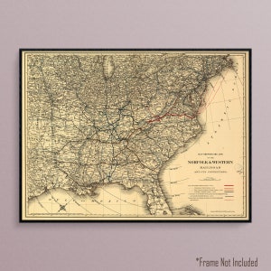 Map of the Norfolk & Western Railroad and It's Connections Form 1887 ...