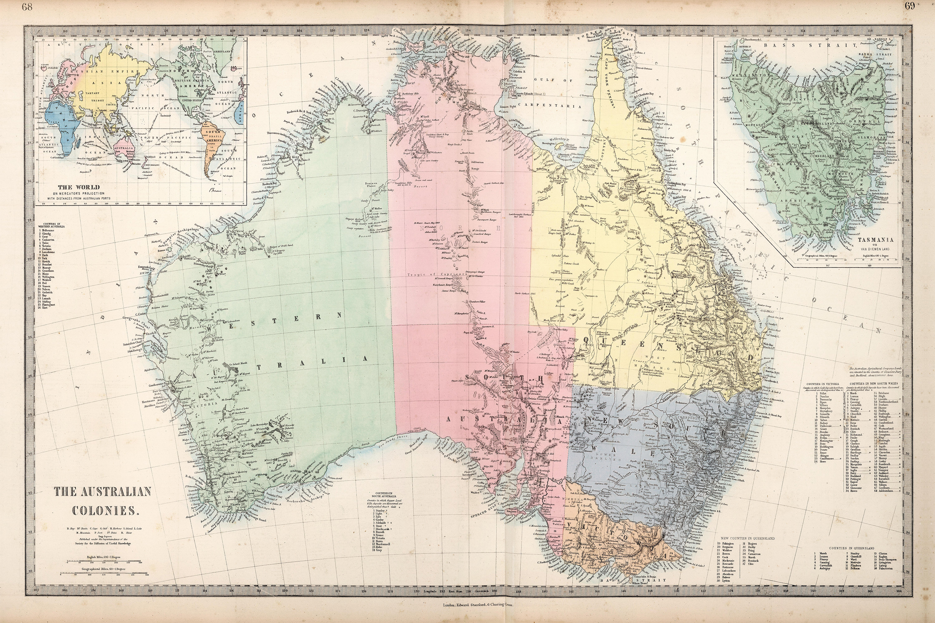 Map of the Australian Colonies in the Year 1865, Art Poster Print - Etsy