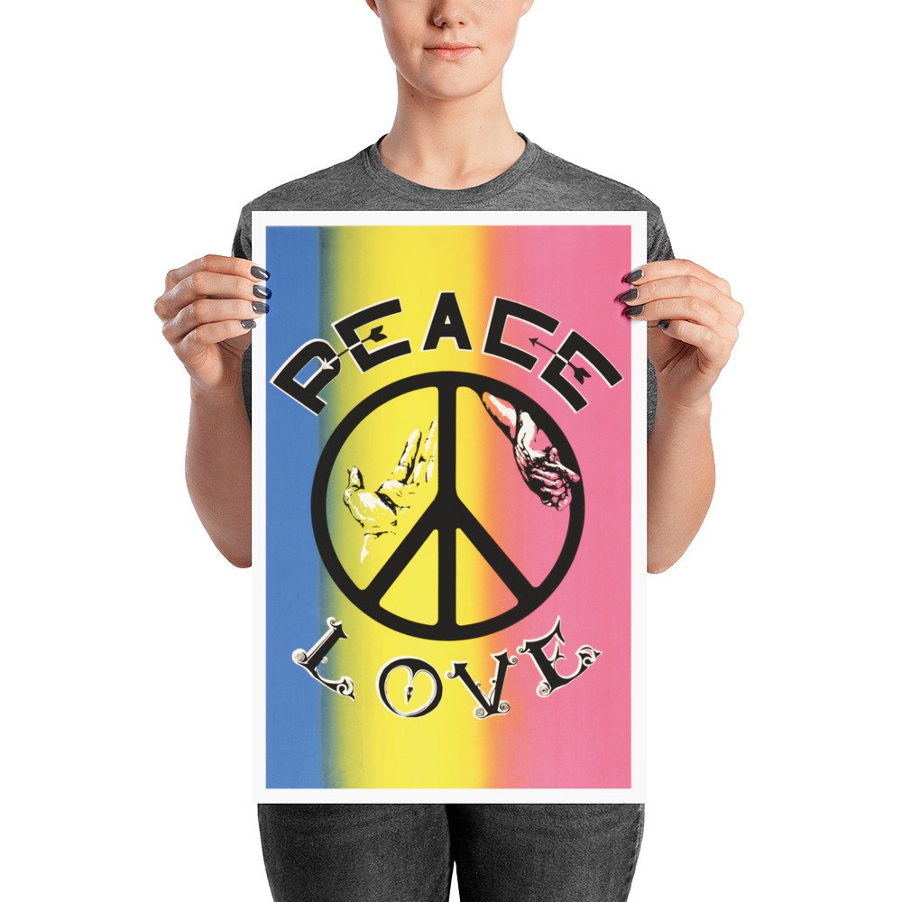 Peace and Love Vintage Poster Print - Etsy