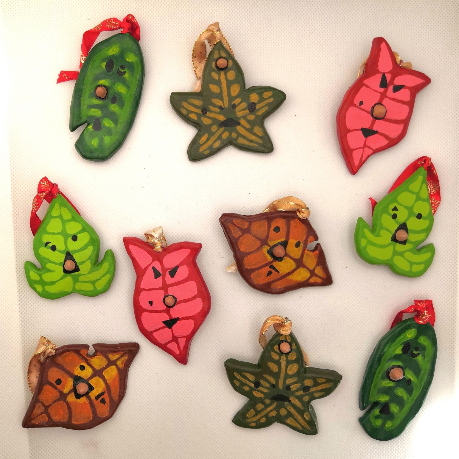 Zelda Korok Leaf Christmas Tree Decorations Set of 5 - Etsy
