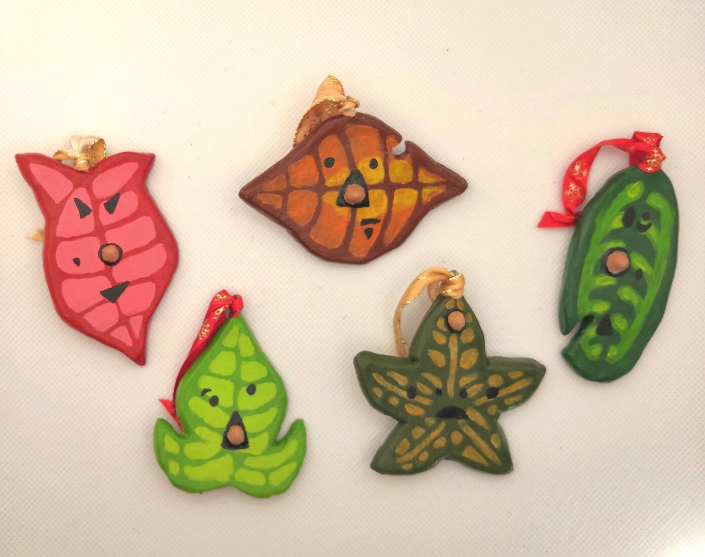 Zelda Korok Leaf Christmas Tree Decorations Set of 5 - Etsy