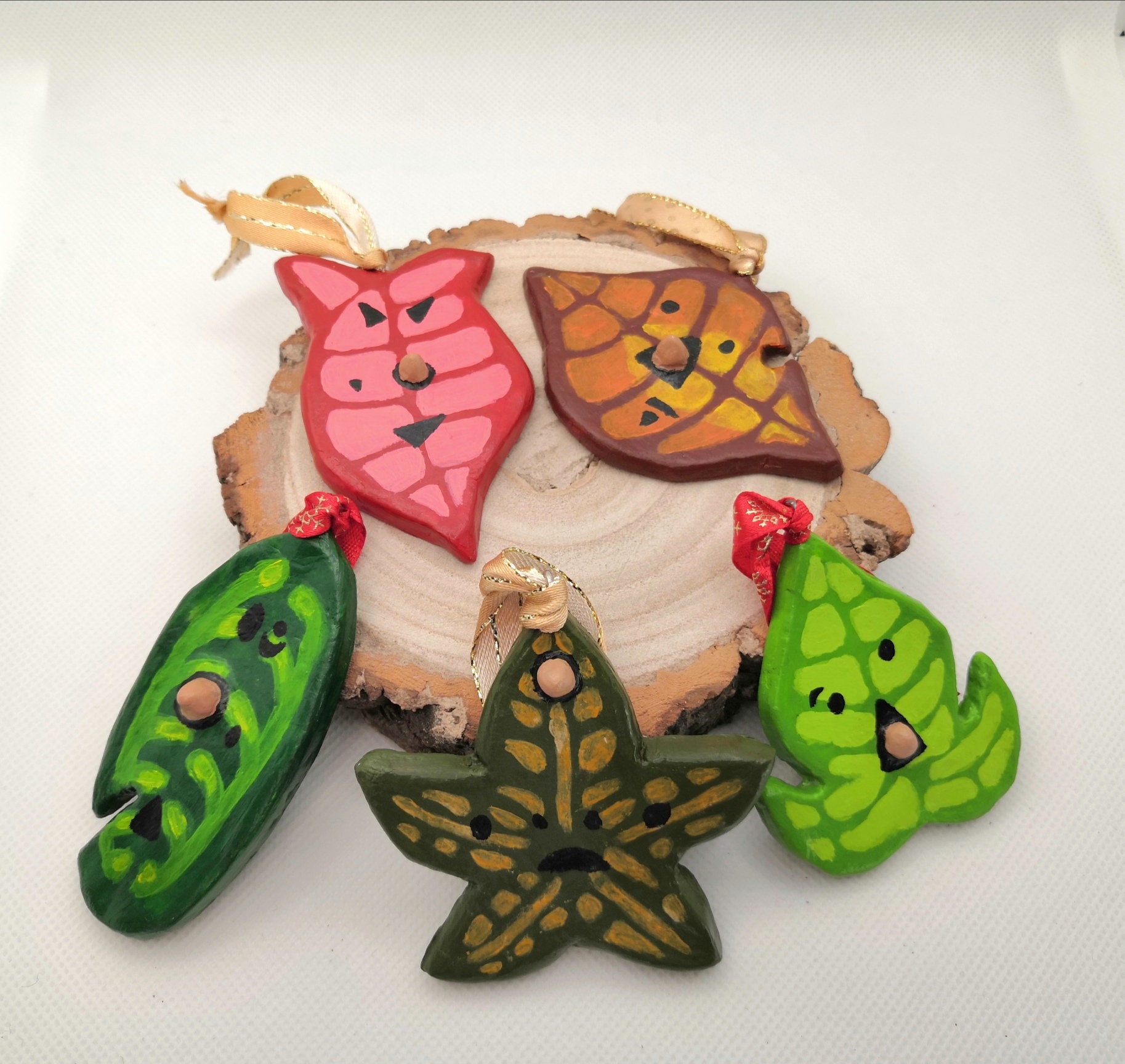 Zelda Korok Leaf Christmas Tree Decorations Set of 5 - Etsy