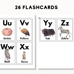 ABC Animals Flash Cards Printables: Fun Alphabet Games, Educational PDF ...