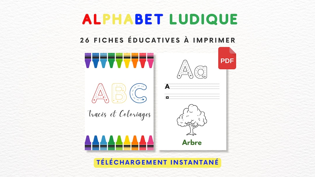 Printable Alphabet Worksheets to Trace and Color, Educational for Kids ...