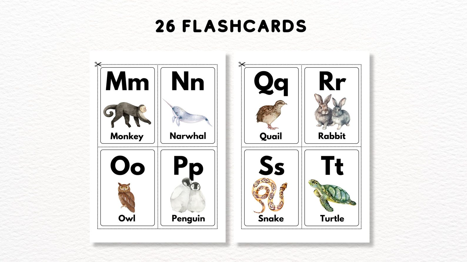 ABC Animals Flash Cards Printables: Fun Alphabet Games, Educational PDF ...