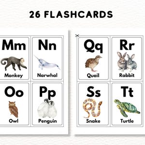 ABC Animals Flash Cards Printables: Fun Alphabet Games, Educational PDF ...