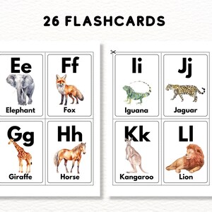 ABC Animals Flash Cards Printables: Fun Alphabet Games, Educational PDF ...