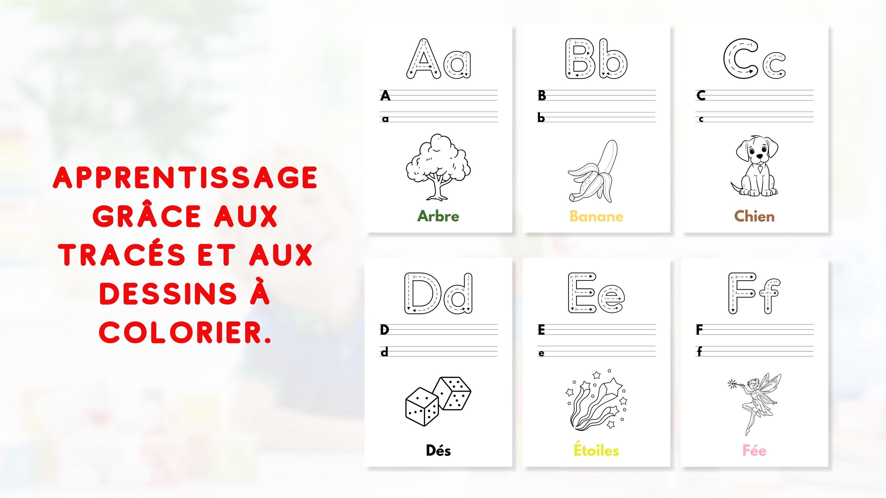 Printable Alphabet Worksheets to Trace and Color, Educational for Kids ...