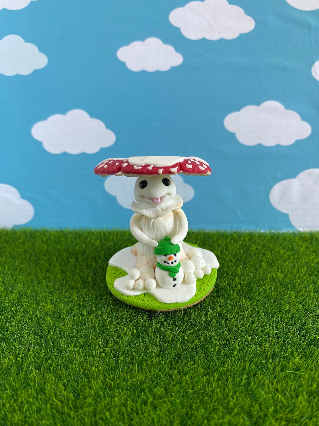 Winter Mushroom Ornaments, Toadstool Figure, Cottagecore Character, Decorative Gifts for Him and ...