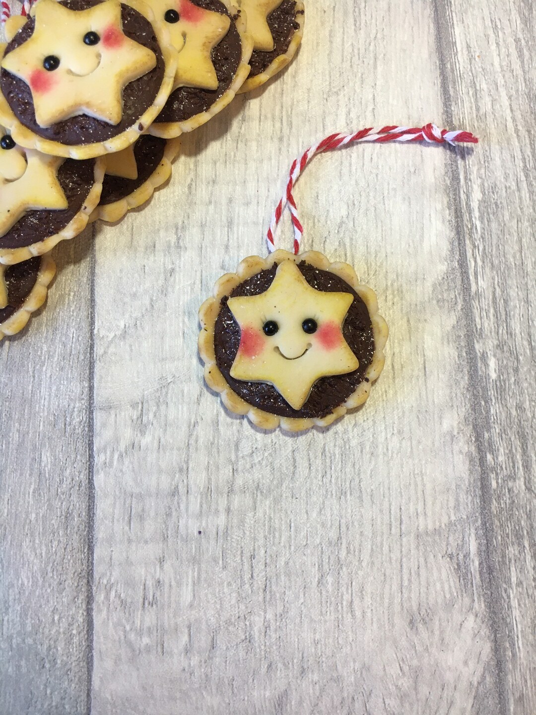 Mince Pie, Christmas Tree Food Decoration, Ornament, Polymer Clay ...