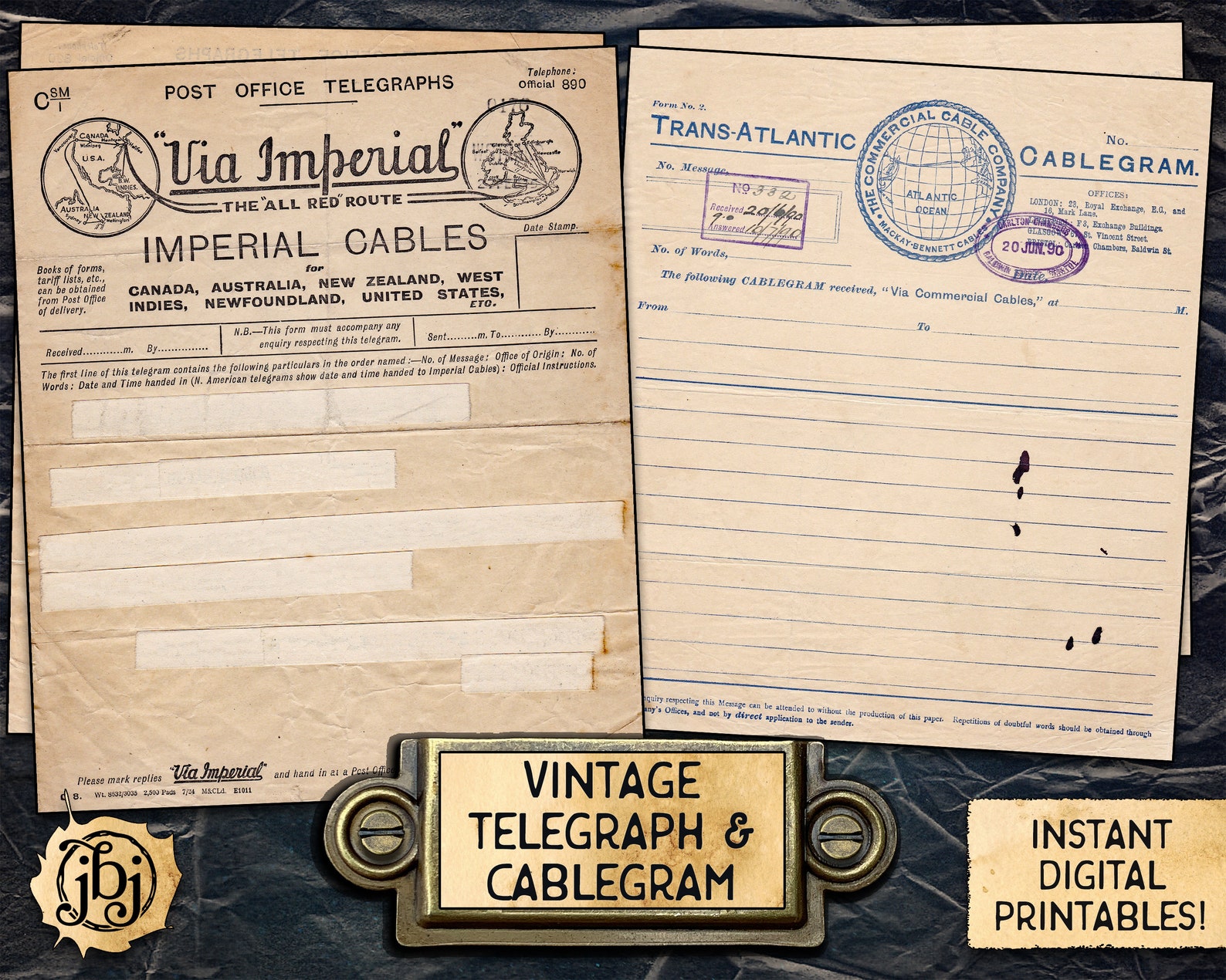 Vintage Cablegram and Telegraph | Printable Digital Download | 2 ...