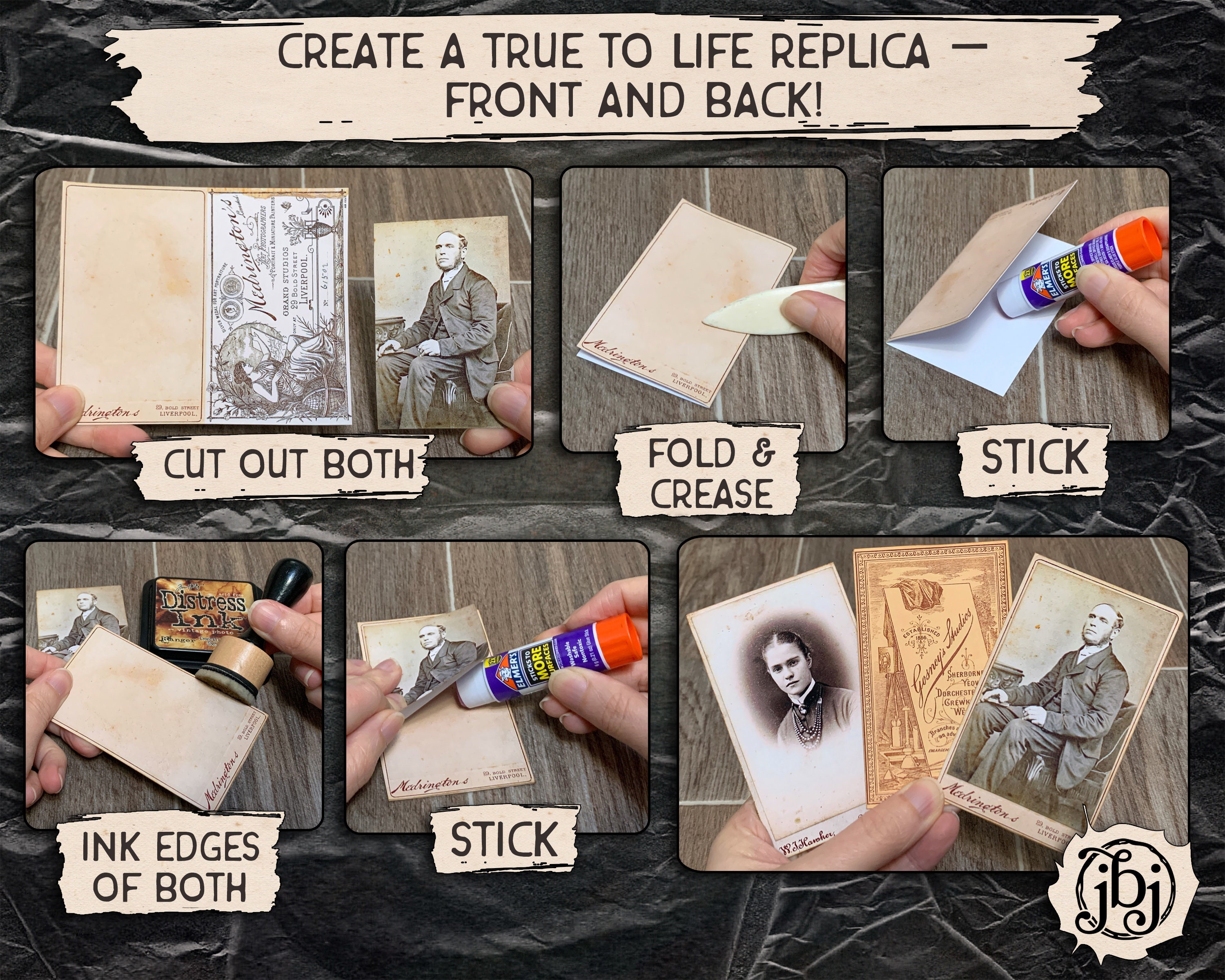 Vintage CDV Photo Cards, Pack 3 Printable Digital Download 8 Different ...