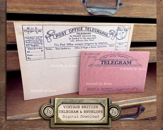 Vintage British Telegram & Envelope Digital Download | Etsy