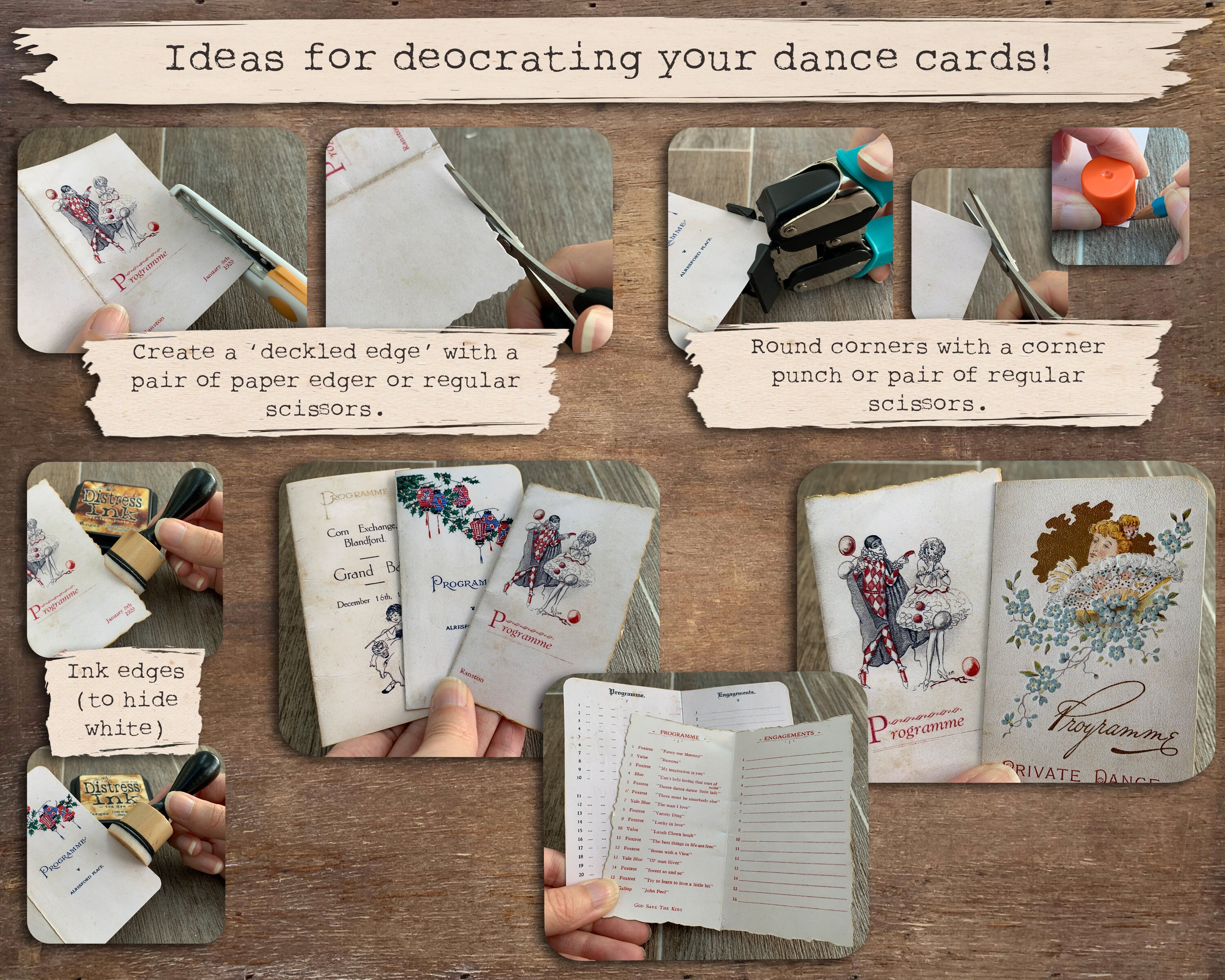 Antique Dance Cards Pack 2 Digital Download Printables 4 - Etsy