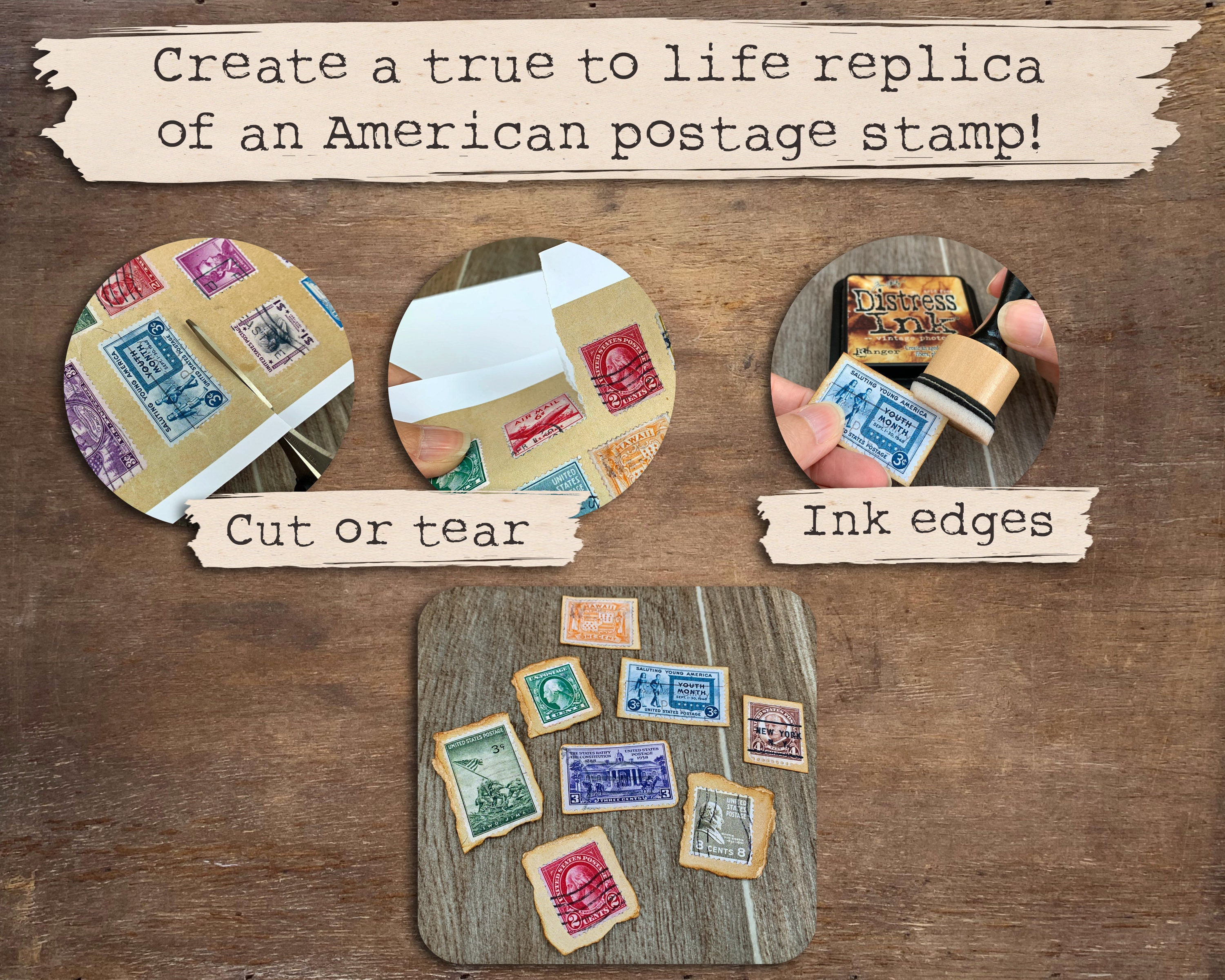 American Postage Stamps Digital Download Printables 30 Different USA ...