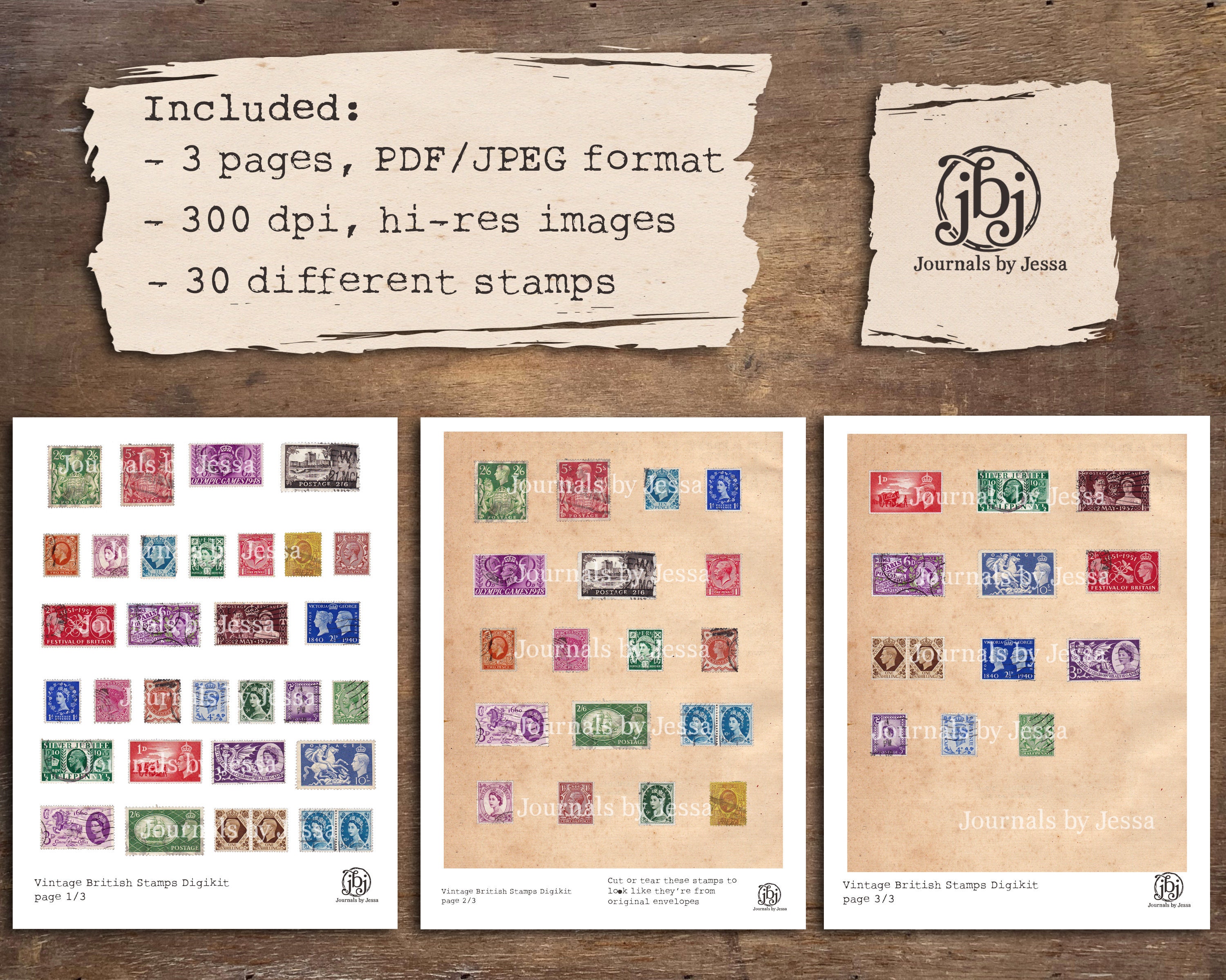 British Postage Stamps, Pack 1 | Digital Download Printables | 30 ...