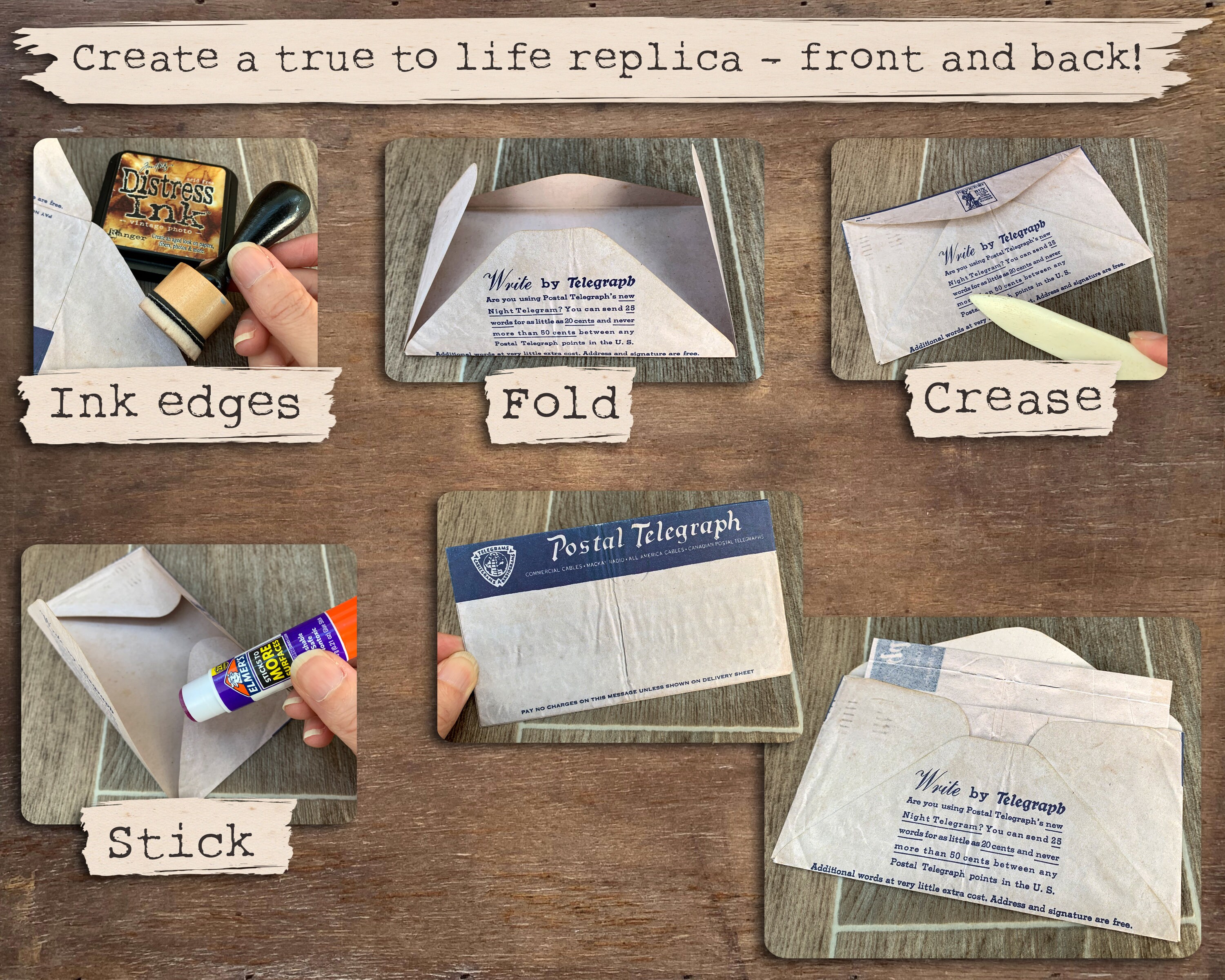 Vintage Postal Telegraph & Envelope Digital Download Printable Telegram ...