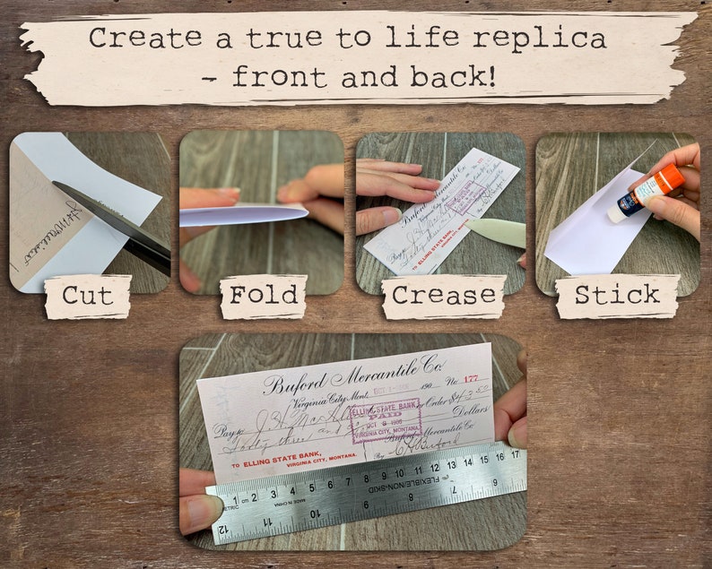 Vintage American Bank Checks - Digital Download Printable | 8 Different ...