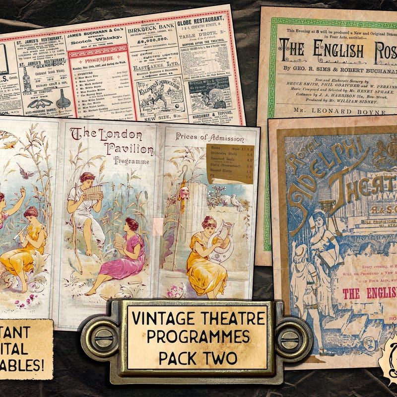 Playbill Card Template - Etsy UK