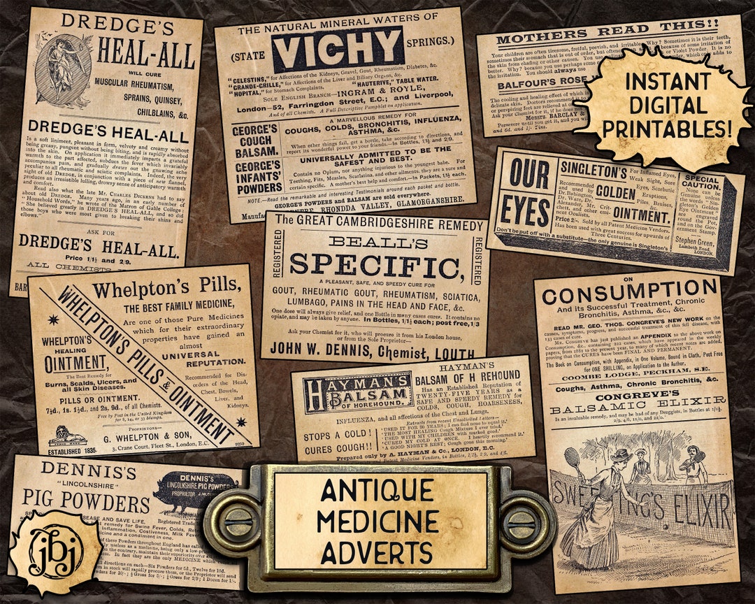 Antique Medicine Adverts | Digital Download Printables | 10 Adverts ...
