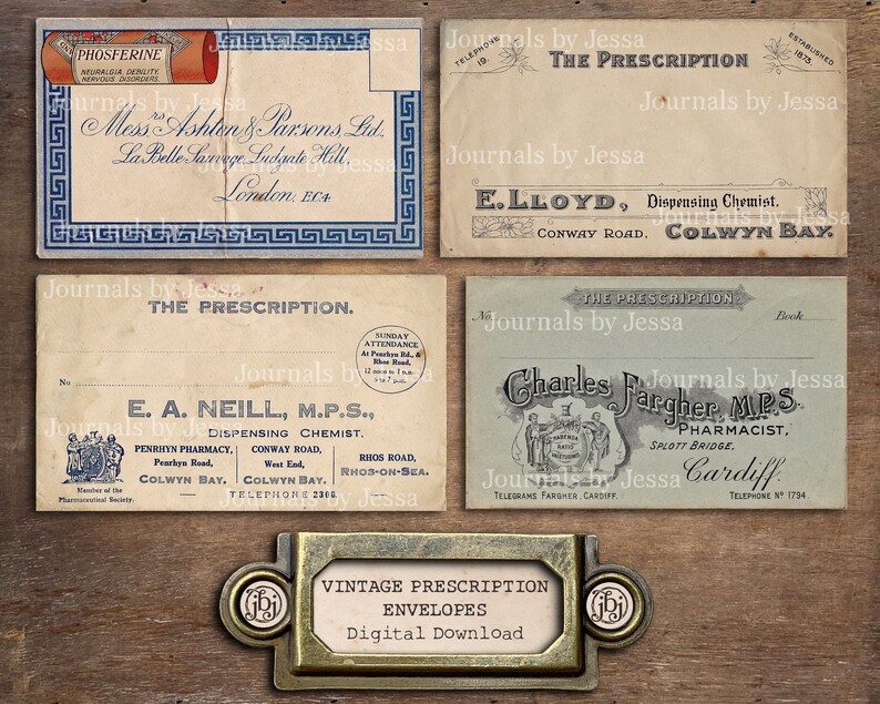 Pharmacy Prescription Envelopes Digital Download Printables | Etsy
