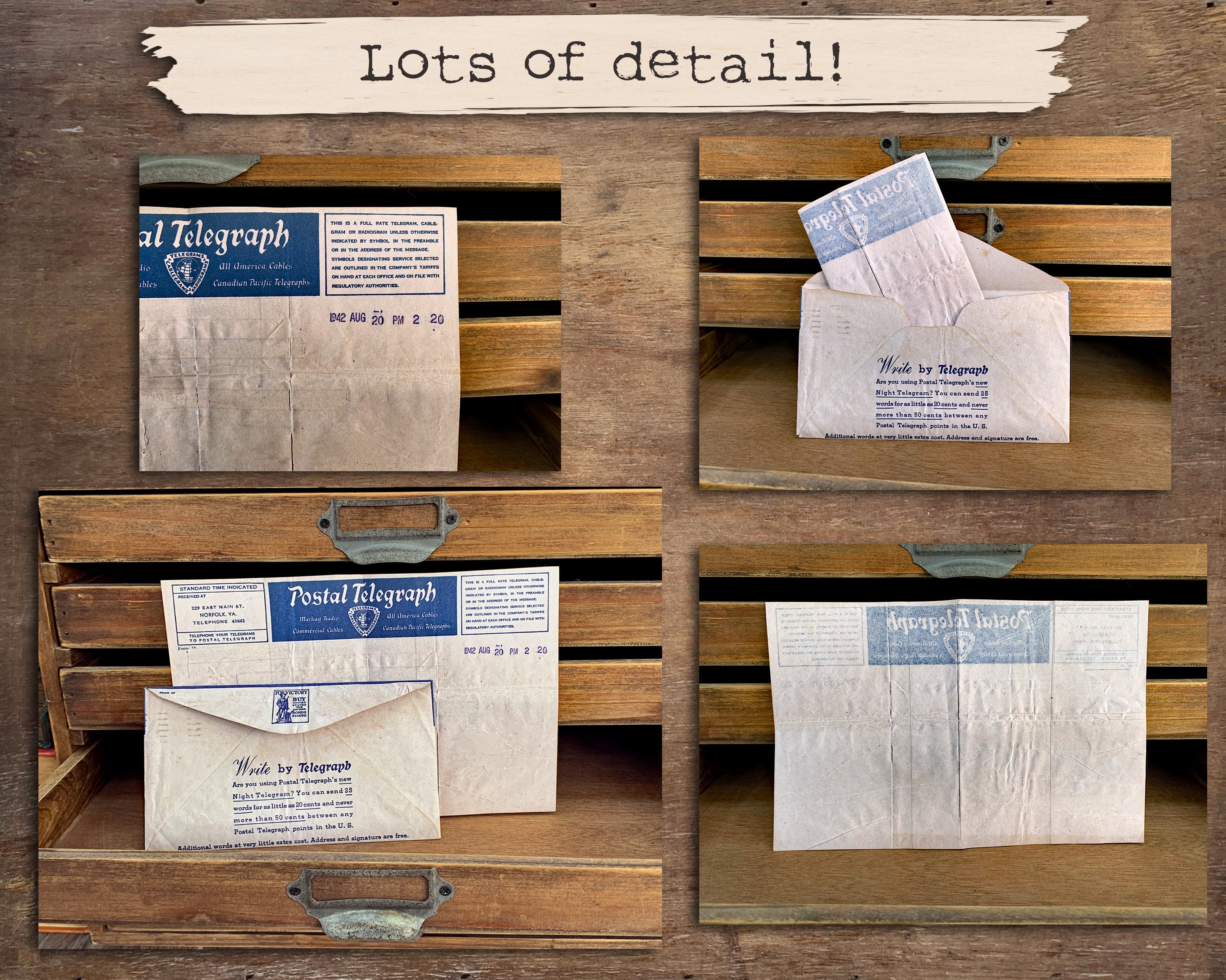 Vintage Postal Telegraph & Envelope Digital Download Printable Telegram ...